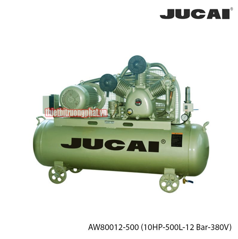 Máy Nén Khí 2 Cấp Jucai AW80012-500 - 10HP, 12 bar, 500L, 380V - Phụ Tùng Trường Phát